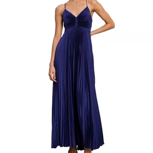A.L.C. | Dresses | Alc Elegant Blue Pleated Maxi Gown | Poshmark